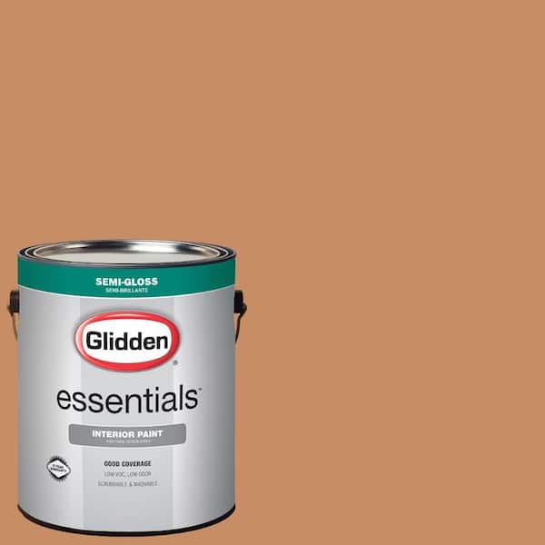 Glidden Essentials 1 gal. #HDGO25 Saddle Tan Semi-Gloss Interior Paint ...