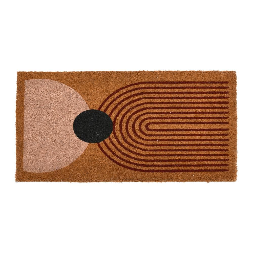 Storied Home Multi-Colored 16 in. x 32 in. Coir Abstract Print Door Mat ...