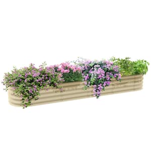 7.9 ft. x 2 ft. Galvanized Steel Raised Garden Bed, Elevated Planter ...