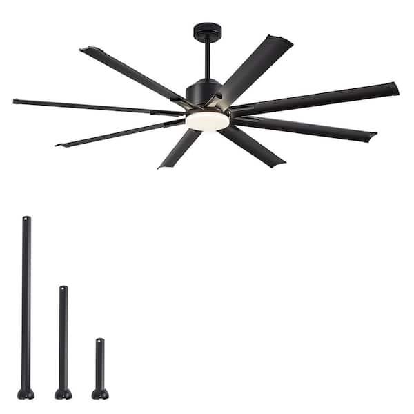 MOKSILED 72 in. Indoor Black Downrod/Angled Mount Industrial Ceiling ...