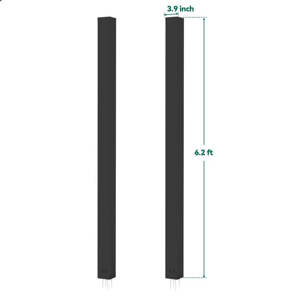 mondaria 6. 2ft. H Heavy Duty Hard Ground Aluminum Posts for Single ...