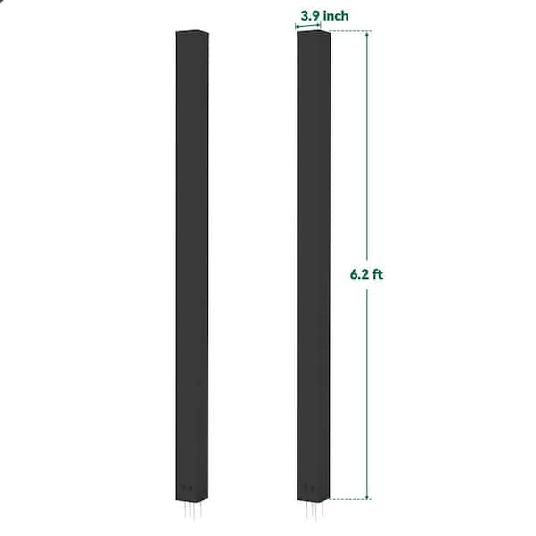mondaria 6. 2ft. H Heavy Duty Hard Ground Aluminum Posts for Single ...