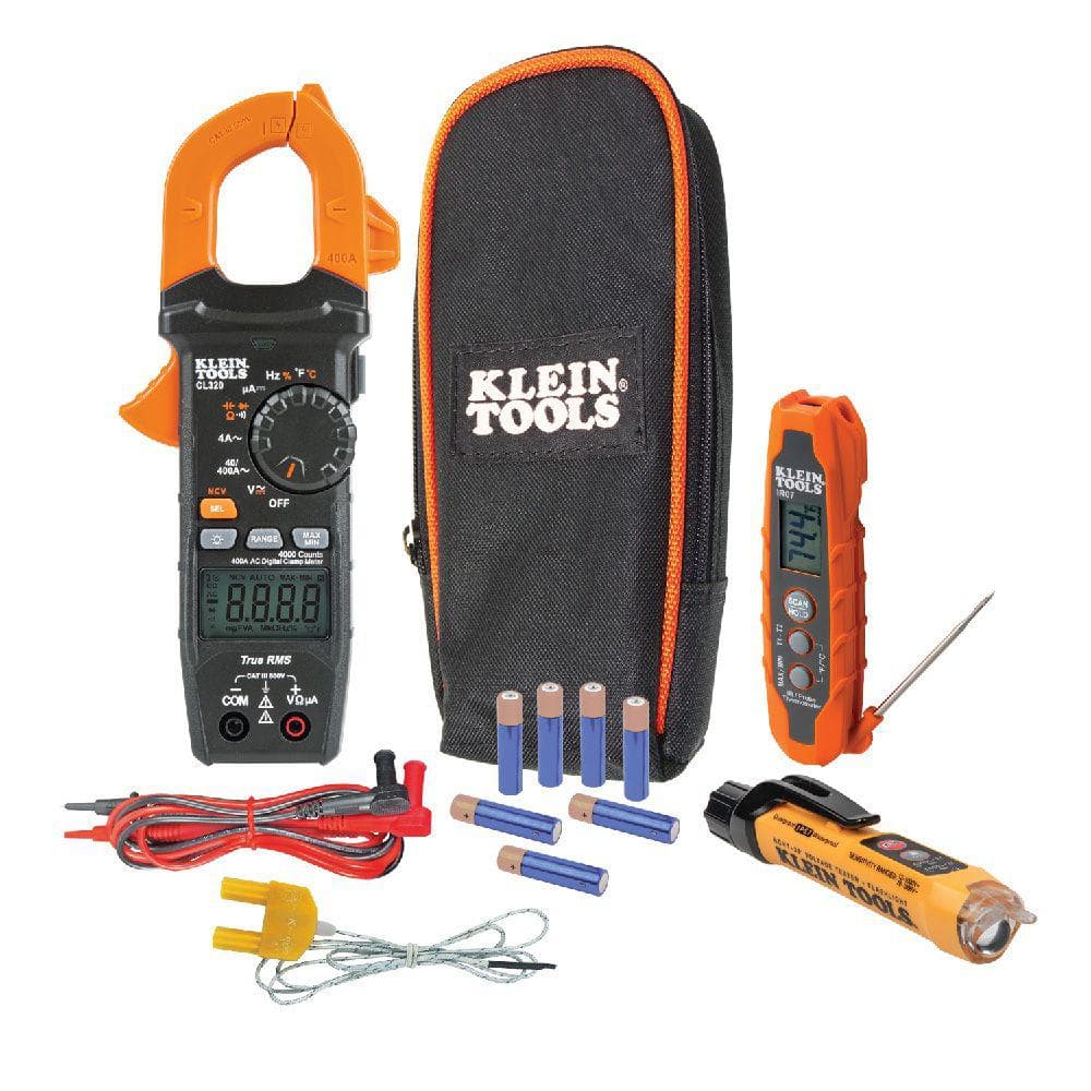 Klein Tools HVAC Clamp Meter Electrical Tester Set CL320KIT - The Home ...