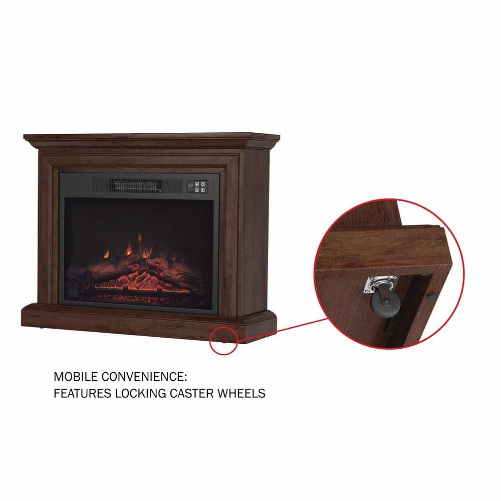 Buy 31 in. Mobile Electric Fireplace with Mantel in Brown Online at ...