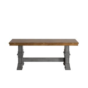 HomeSullivan Antique Grey Dining Bench With Trestle Leg 40530-13GA