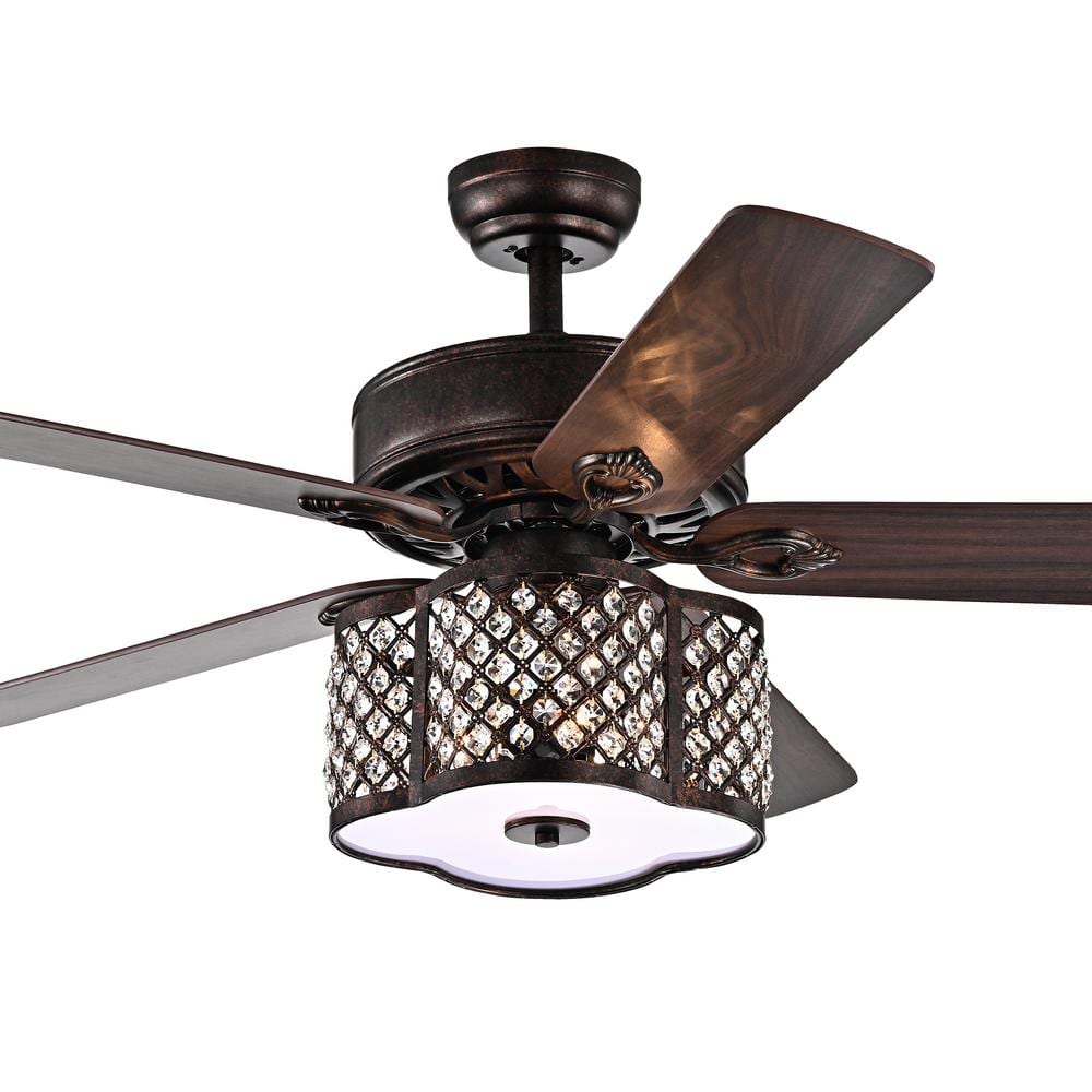 Warehouse of Tiffany Edard 52 in. Bronze Indoor Remote Controlled ...