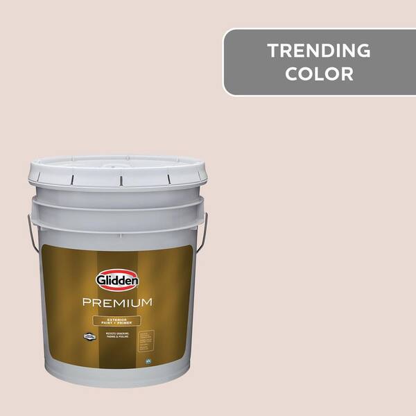 Glidden Premium 5 gal. Sandy Beach Flat Exterior Latex Paint PPG1072 ...