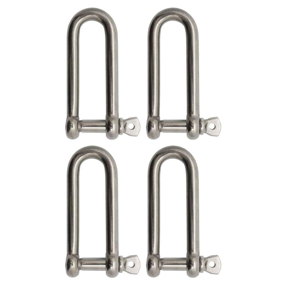 Extreme Max BoatTector Stainless Steel Long D Shackle - 5/16", 4-Pack ...