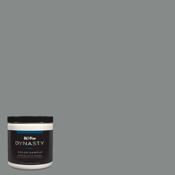BEHR DYNASTY 8 oz. #N460-5 Slate Rock One-Coat Hide Satin Enamel Stain ...