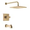 Delta Modern Gold 1-Handle Wall Mount Tub and Shower Trim Kit in ...