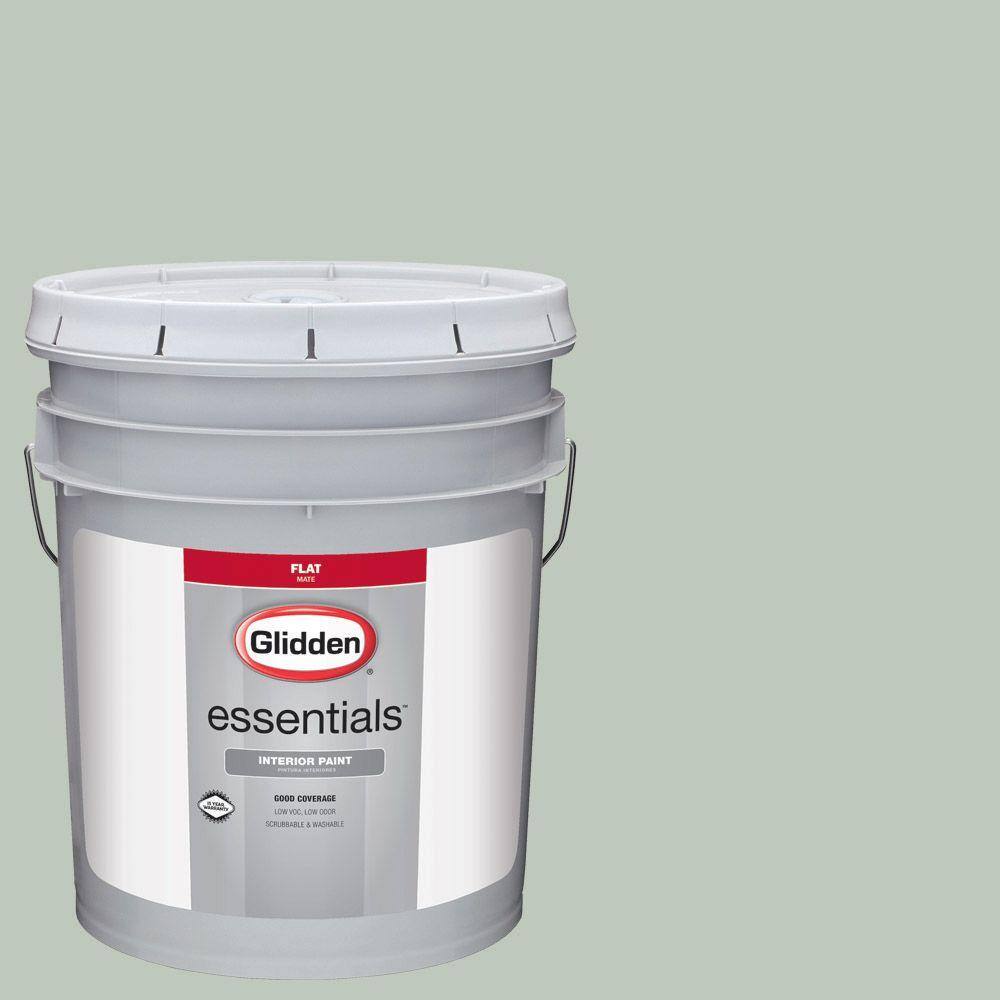 Glidden Essentials 5 gal. #HDGCN14 Distant Haze Green Flat Interior ...