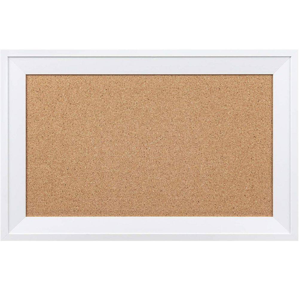 11 x 17 Inch Rectangle Cork Bulletin Board with White Frame Decorative ...