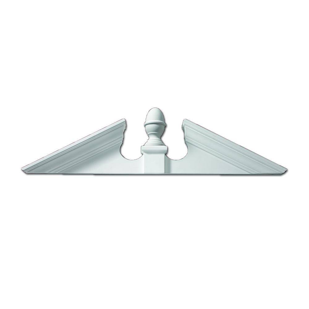 Fypon 68-7/8 in. x 23-1/4 in. x 5-1/2 in. Polyurethane Acorn Pediment ...