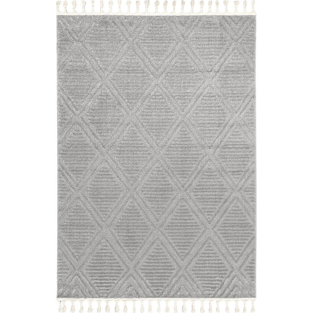 RUGS USA Arvin Olano Balboa Textured Tile Light Gray 7 ft. x 9 ft ...