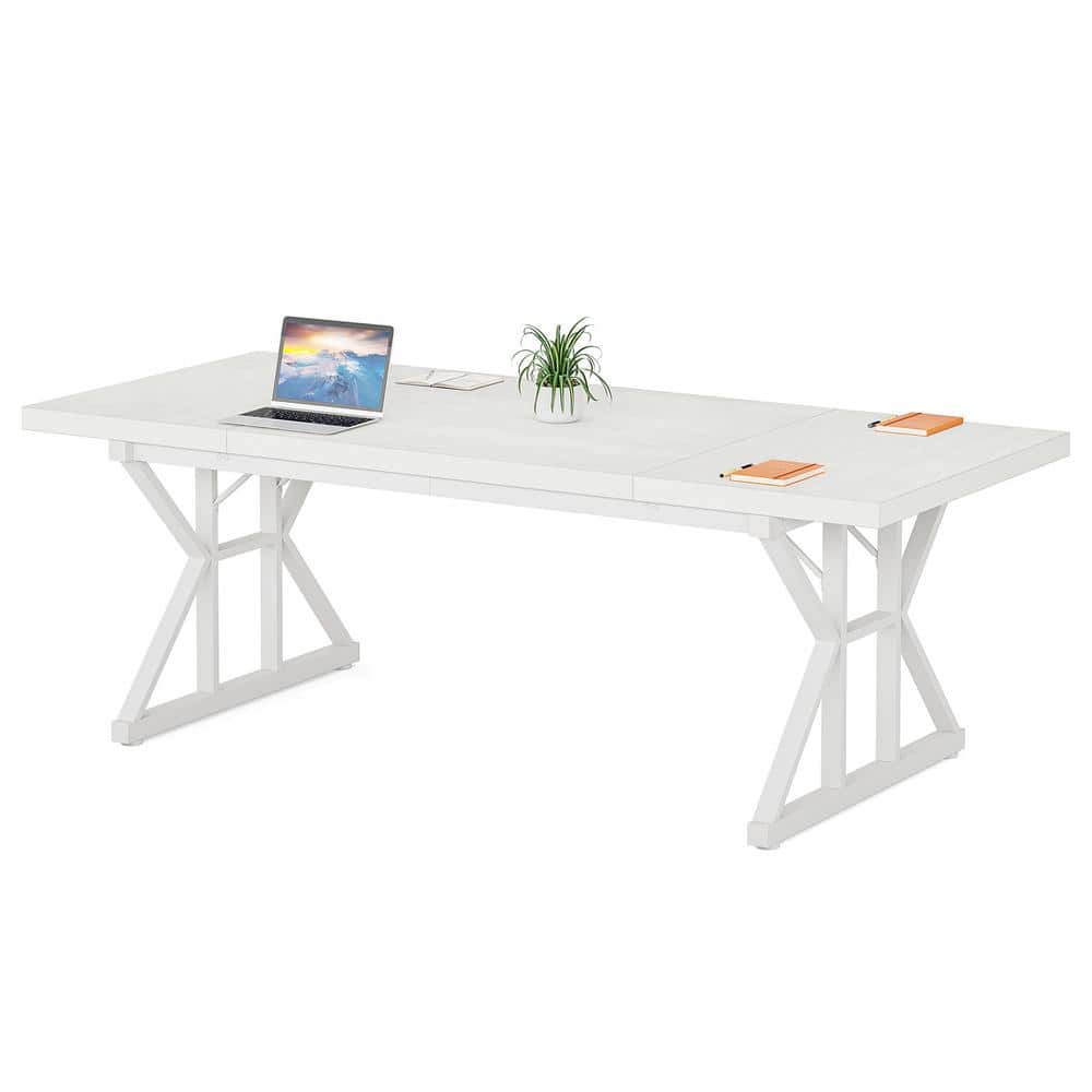 BYBLIGHT Capen Large 70.8 in. Width 6 ft. Conference Rectangle White ...