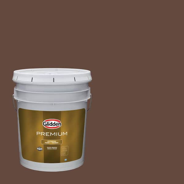 Glidden Premium 5 gal. PPG1073-7 Fudge Semi-Gloss Exterior Latex Paint ...