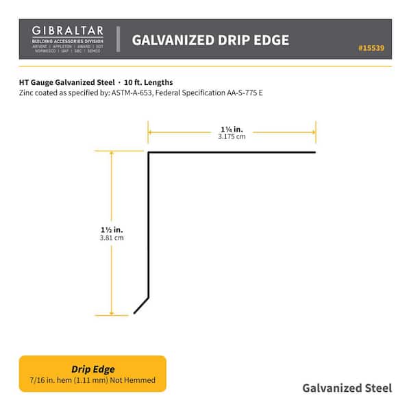 Flashing Hemmed Edge Detail Amerimax Home Products F8 Open Face X 10