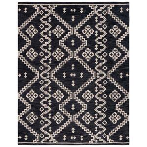 SAFAVIEH Abstract Black/Ivory 6 ft. x 6 ft. Tribal Chevron Square Area ...