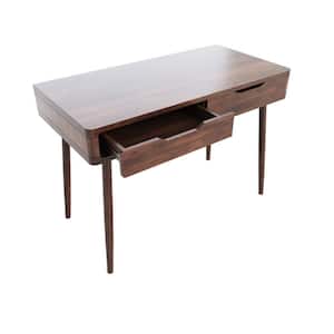 39.37 in. Brown 100% Solid Wood Natural Wood Computer Desk Study Desk ...