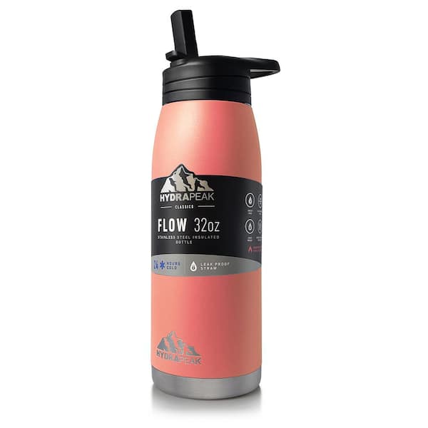 HYDRAPEAK Active Flow 32 oz. Peach Triple Insulated Stainless Steel ...