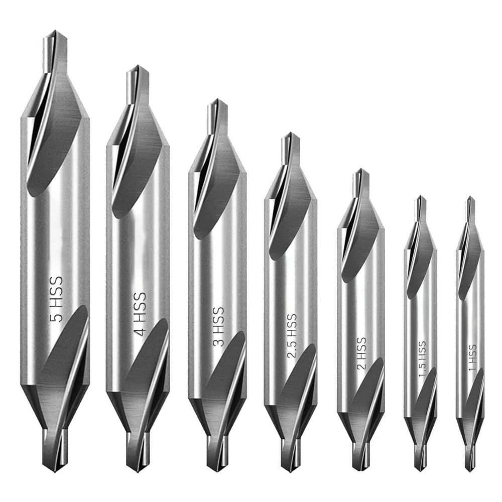 M2 HSS Center Drill Bits Set 1.0-5.0mm, 60° Angle Countersink for Lathe ...