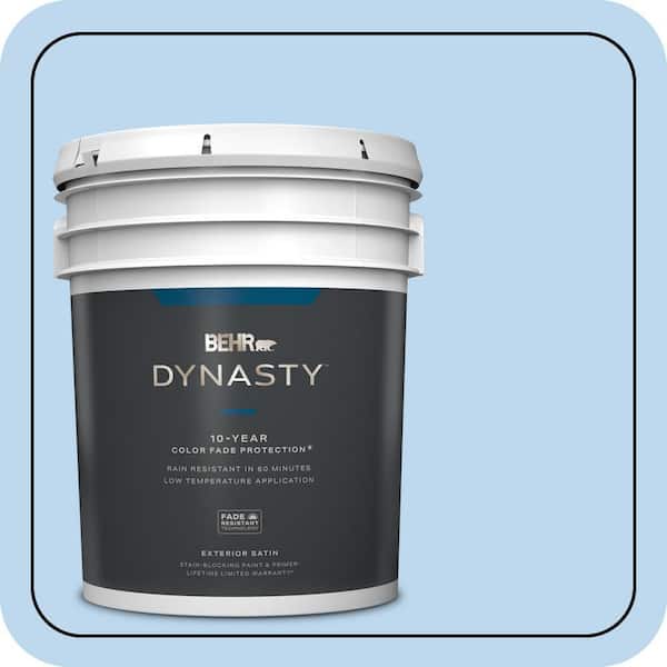BEHR DYNASTY 5 gal. #P520-1 First Rain Satin Enamel Exterior Stain ...