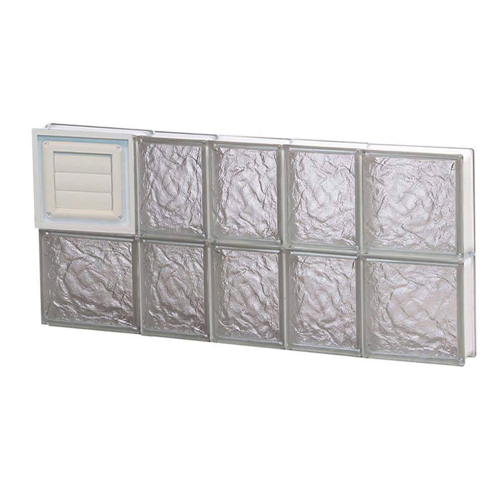 Clearly Secure 32.75 in. x 15.5 in. x 3.125 in. Frameless Ice Pattern ...