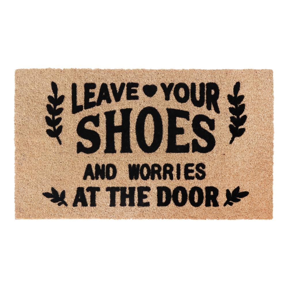A1 Home Collections A1HC Leave Your Shoes Black 24 in. x 36 in. Natural ...