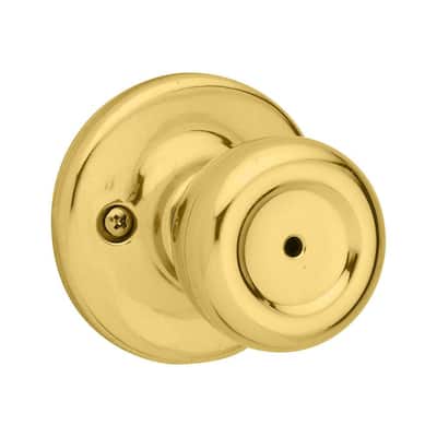 Kwikset Mobile Home Polished Brass Hall/Closet Door Knob with Microban ...