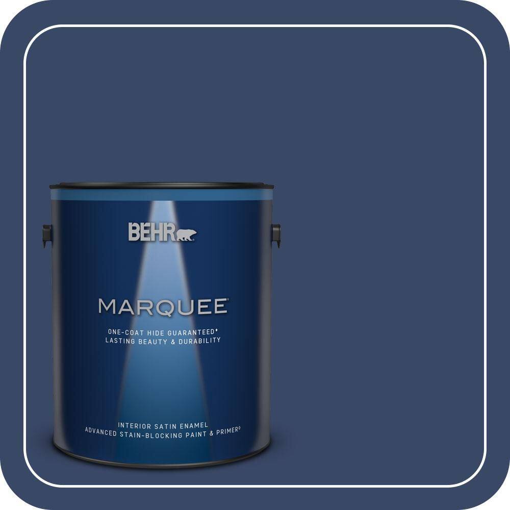 BEHR MARQUEE 1 gal. #MQ5-14 Bon Nuit One-Coat Hide Satin Enamel ...