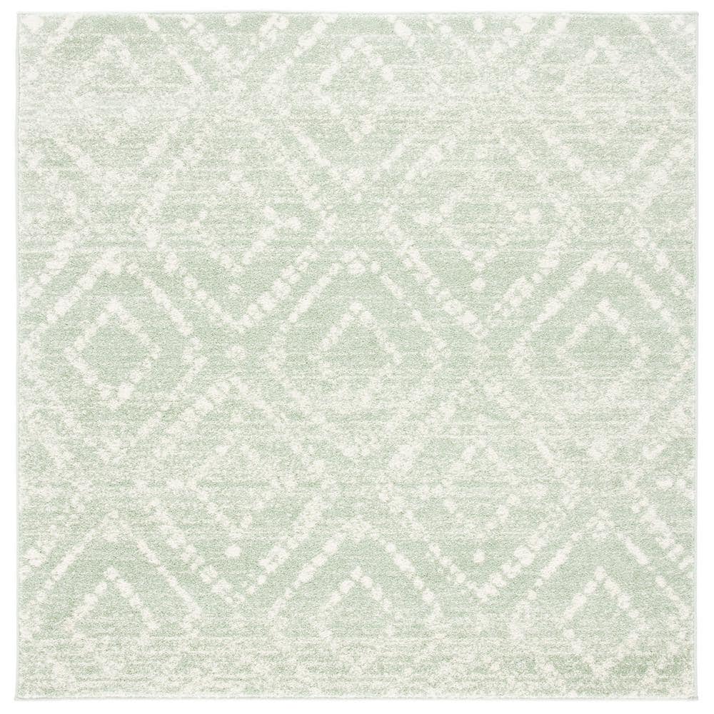 SAFAVIEH Adirondack Green/Ivory 4 ft. x 4 ft. Multi-Diamonds Square ...