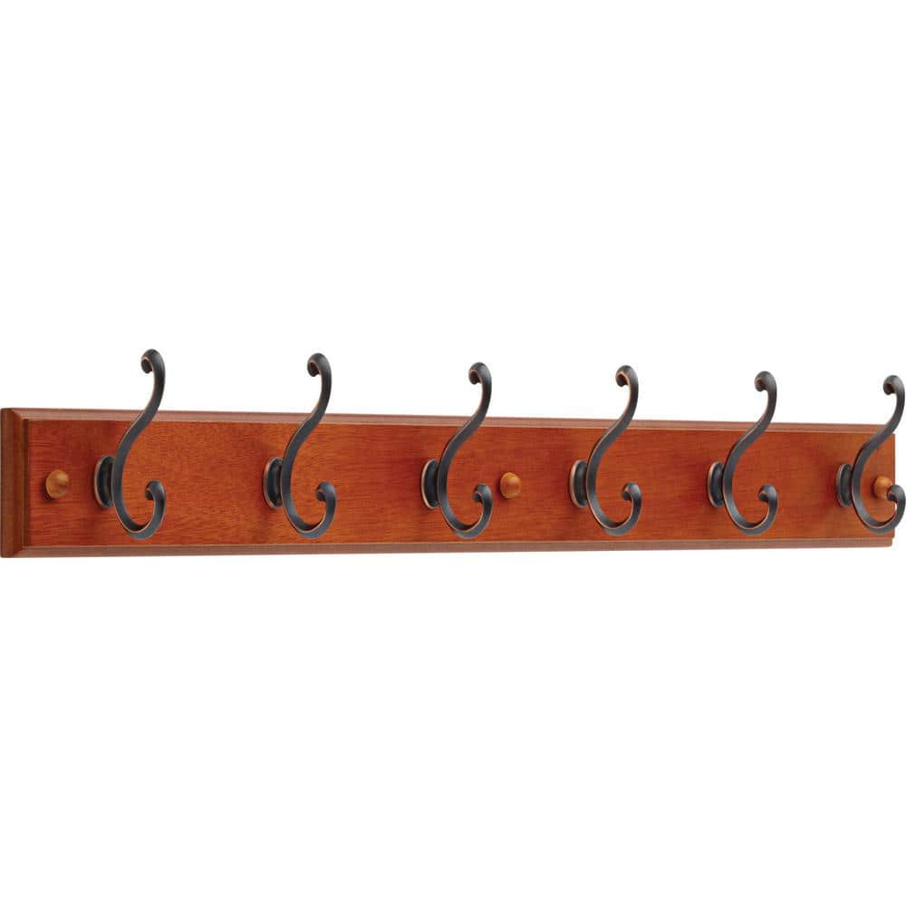 Liberty 27 in. Dark Caramel and Venetian Bronze Scroll Hook Rack 139641 ...
