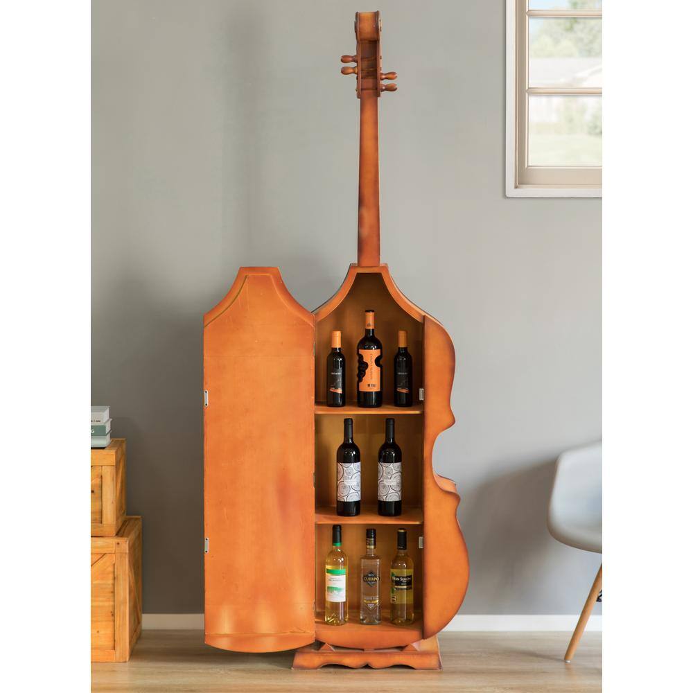 Buy Brown 6.5 Feet Tall Violin, 3 Shelf Large Violin Shaped Cabinet ...