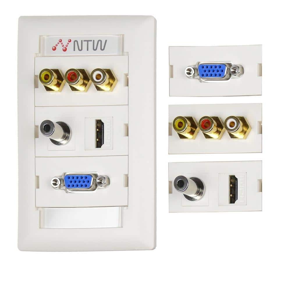 NTW White 1-Gang Audio/Video Wall Plate (1-Pack) NUNC-V35HKR3 - The ...