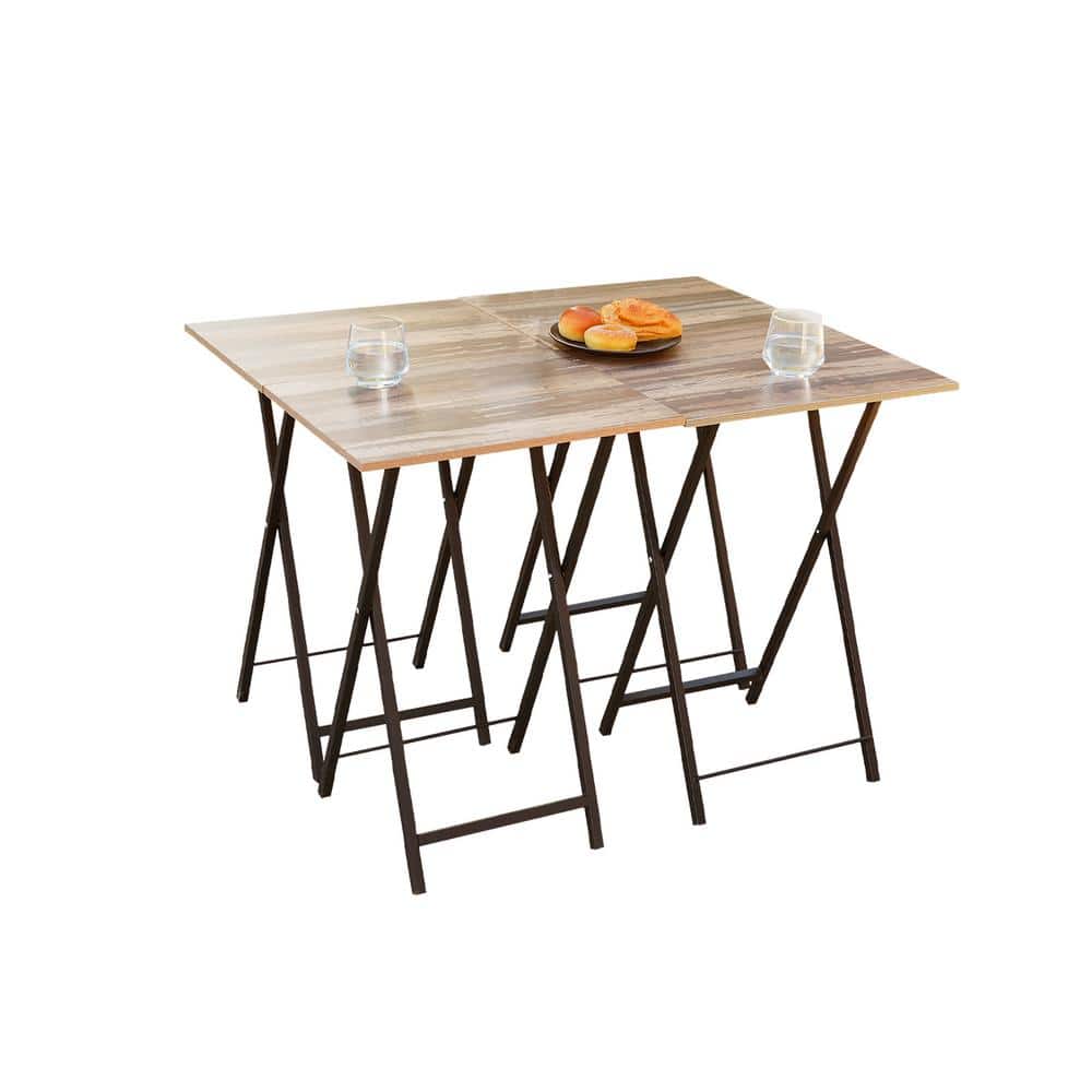 Tatayosi Folding Tray Table Set, Folding TV Dinner Tables for Small ...