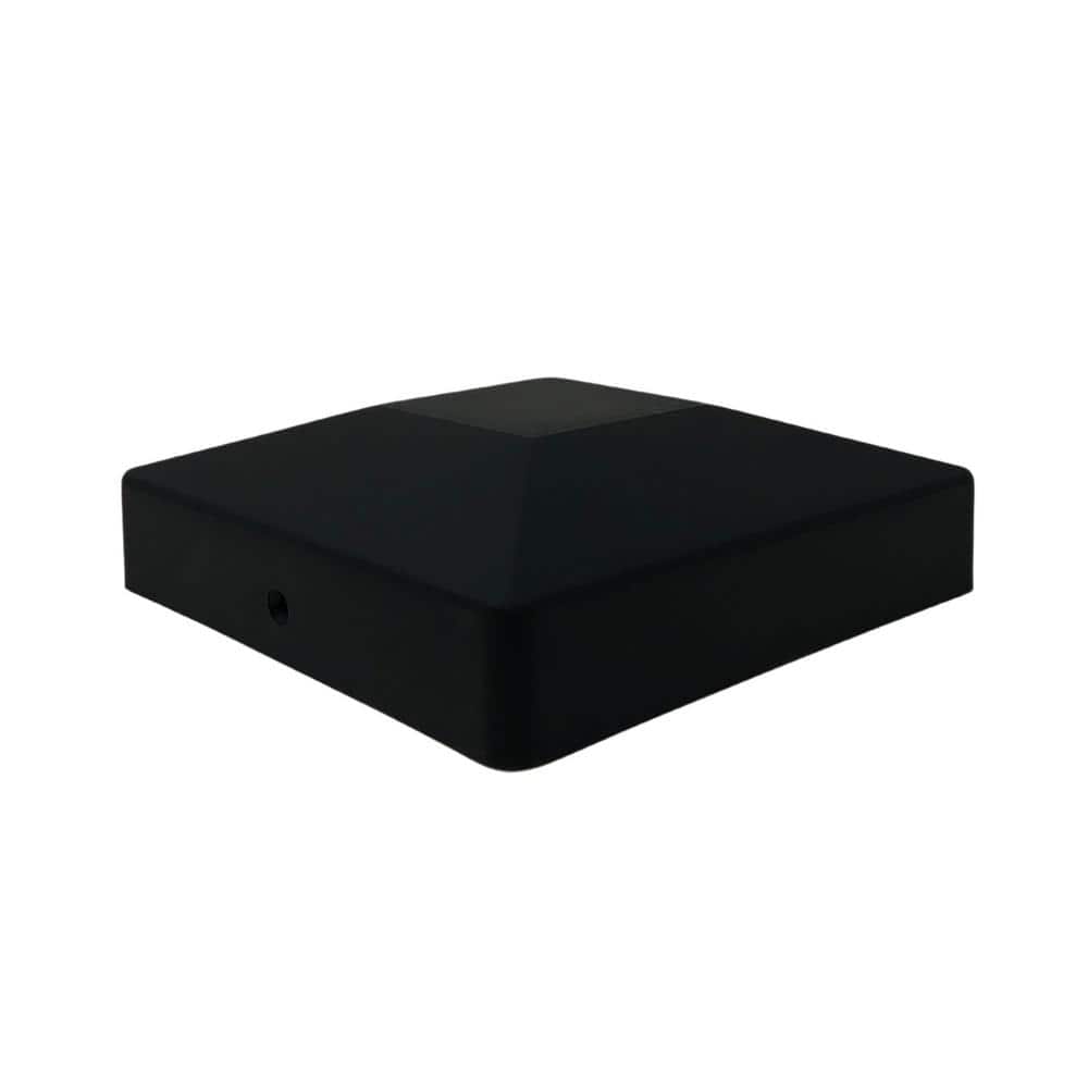 NUVO IRON 6 in. x 6 in. Black Rigid Plastic Post Cap (Pack of 24 ...