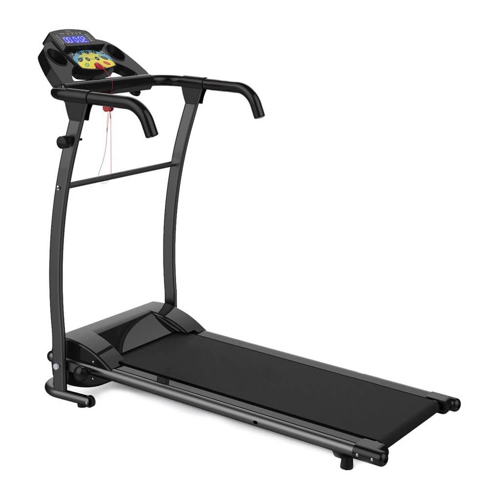 Tidoin 2.5 HP Black Metal Foldable Electric Treadmill with Safety Key ...