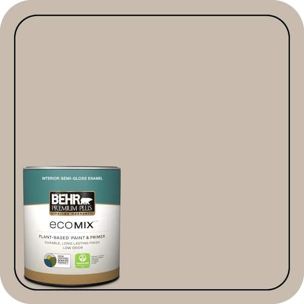 BEHR PREMIUM PLUS 1 qt. #ECC-44-1 Barley Field Semi-Gloss Enamel EcoMix ...