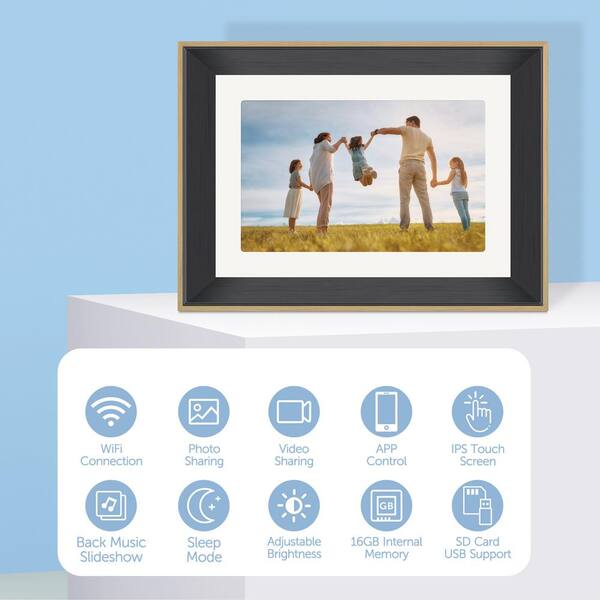 ECO4LIFE 10.1 in. Wi-Fi Digital Photo Frame with Photos/Videos Sharing ...