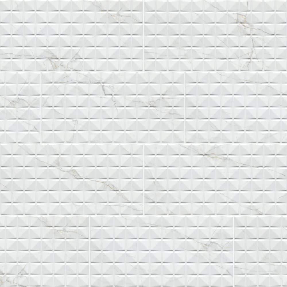 MSI Lumino Chex White 12 in. x 24 in. Glossy Ceramic Wall Tile (16 sq ...