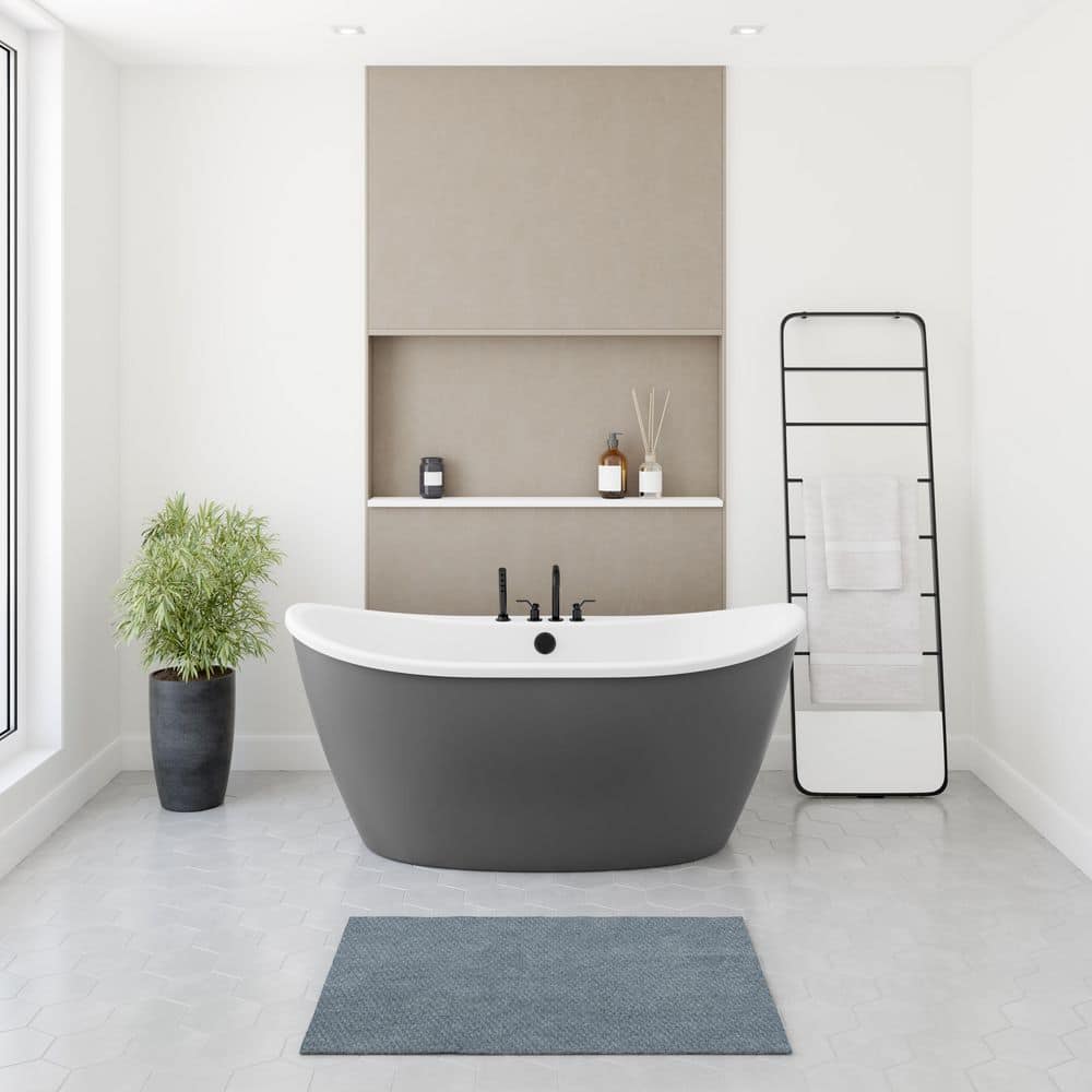 MAAX Delsia AcrylX 60 in. x 32 in. Freestanding Soaking Bathtub with ...
