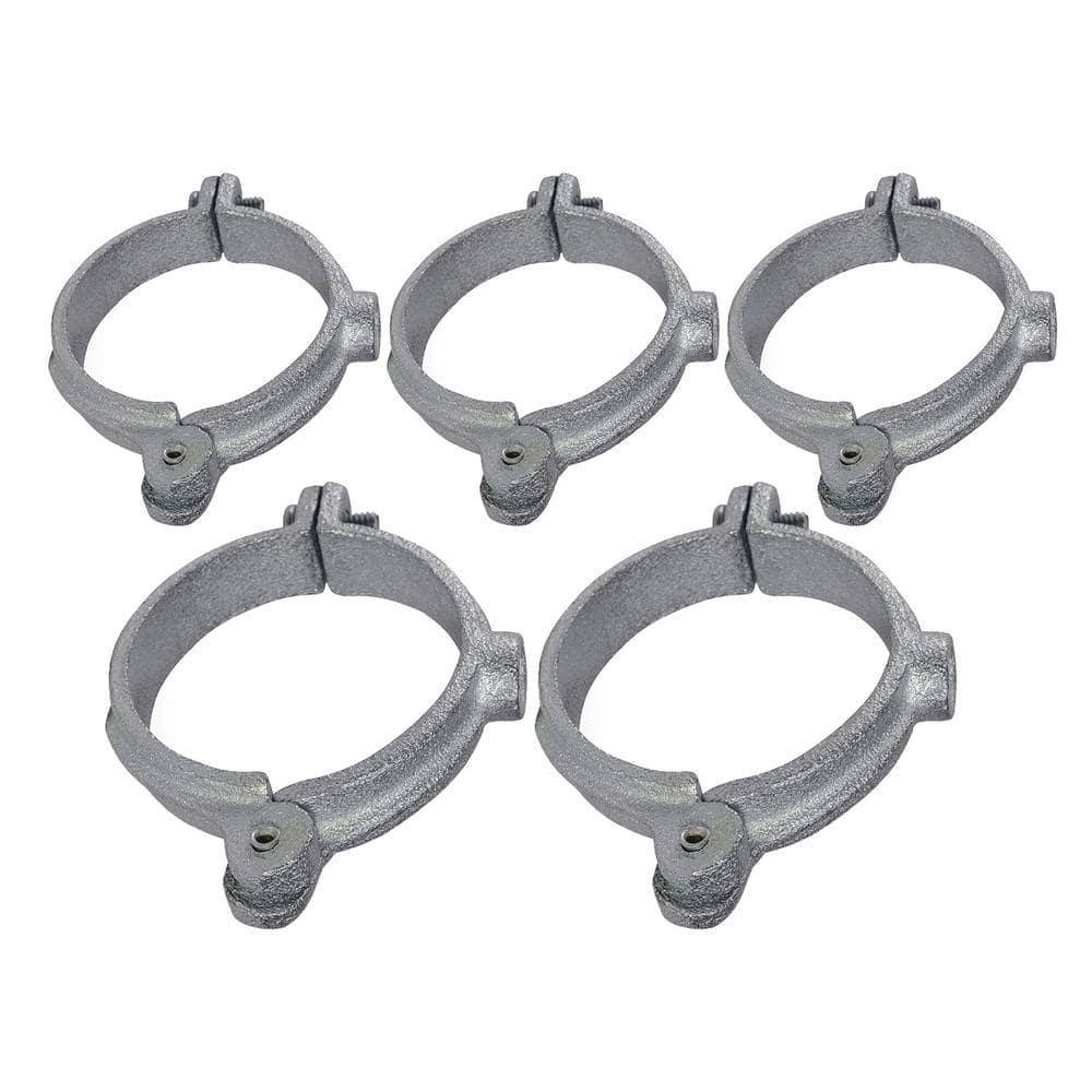 PLUMBFLEX 1-1/2 in. Hinged Split Ring Pipe Hanger, Galvanized Iron ...
