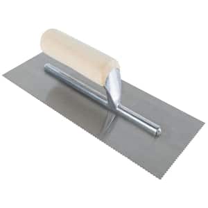QEP 11 in. x 1/16 in. x 3/32 in. U-Notch Pro Flooring Trowel with Wood ...