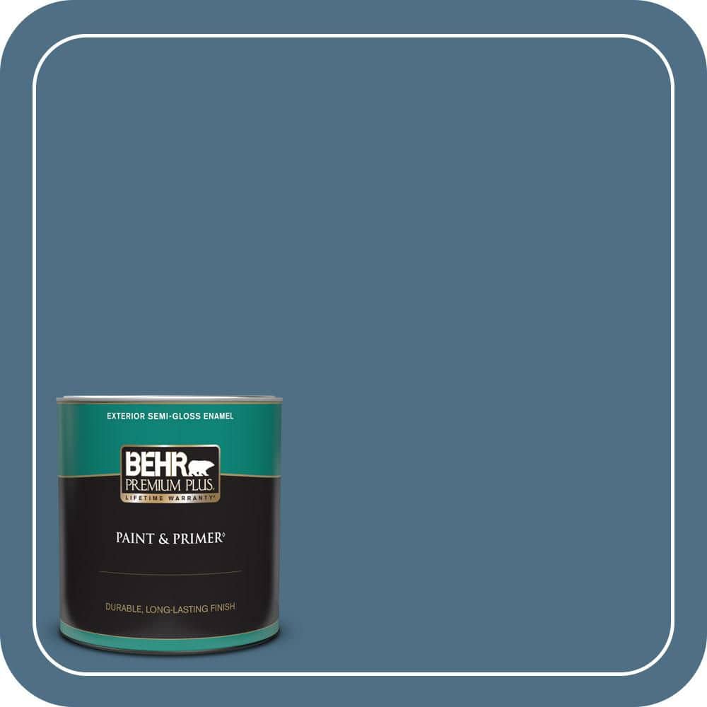 BEHR PREMIUM PLUS 1 qt. #S500-6 Shipyard Semi-Gloss Enamel Exterior ...
