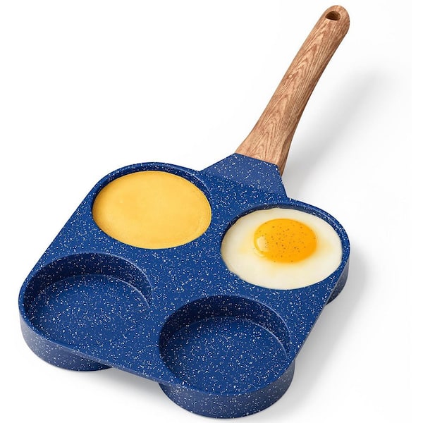 BakkenMaster 4-Cup Nonstick Die-Cast Aluminum, Egg Frying Pan, Granite ...