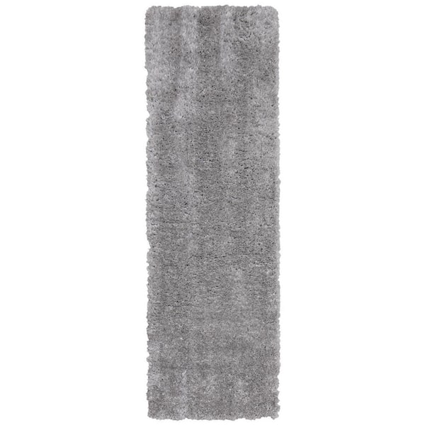 HomeRoots 2 ft. x 8 ft. Gray Solid Color Runner Rug 2000513439 - The ...