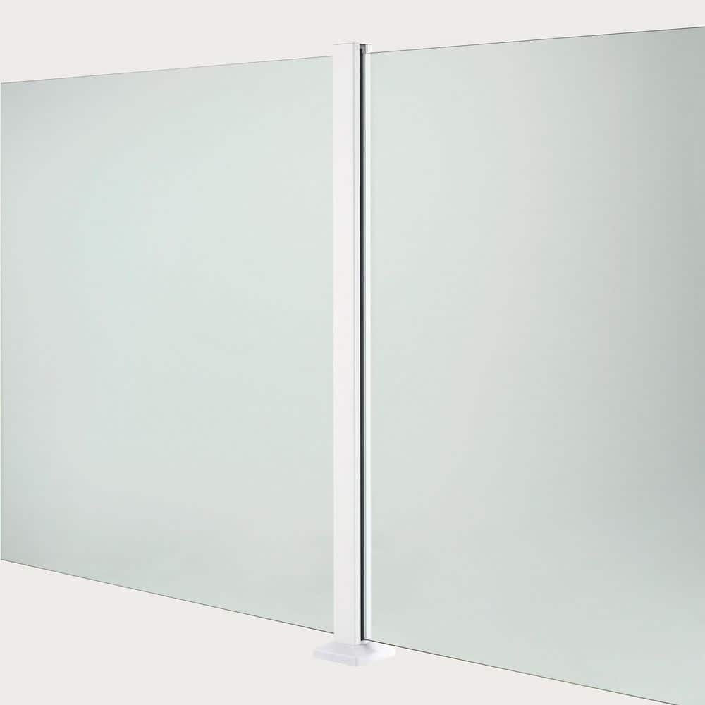 Glass Warehouse Portia 2 in. x 2 in. x 3.44 ft. White Aluminum 2-Way ...