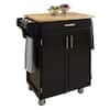 HOMESTYLES Cuisine Cart Black Kitchen Cart with Natural Wood Top 9001 ...
