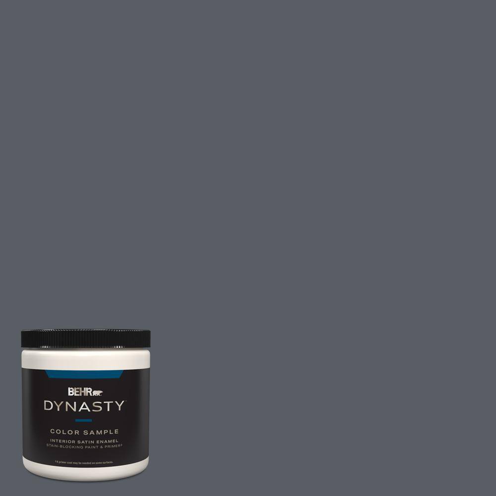 BEHR DYNASTY 8 oz. #760F-6 Distant Thunder Satin Enamel Stain-Blocking ...