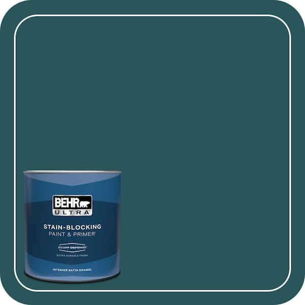 BEHR ULTRA 1 qt. #MQ6-1 Ocean Abyss Extra Durable Satin Enamel Interior ...